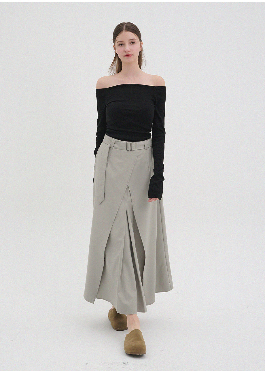 Helia Belt-Wrap Maxi Skirt